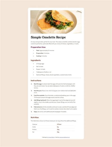 Card Recipe Using Css And Html Coding Challenge Solution