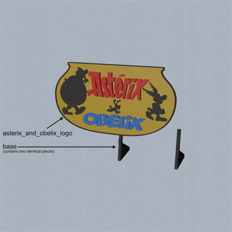 3d Printable Asterix And Obelix Logo By Steve Solomon