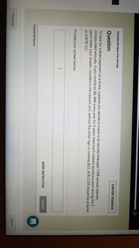 Solved Calculate The Value Of An Annuity Question To Save Chegg Com