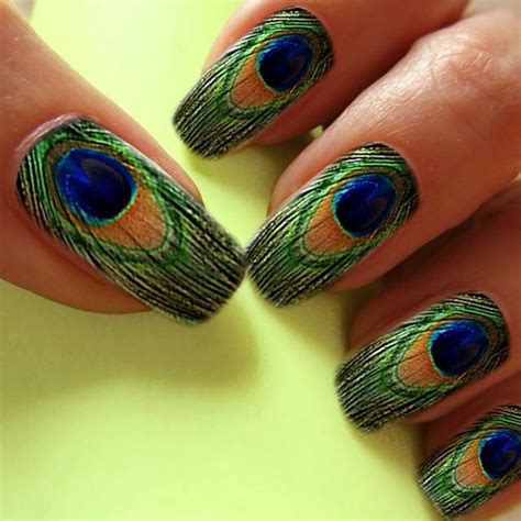 Pin By Shirley Agold On Peacock Nails Peacock Nails Feather Nail Art