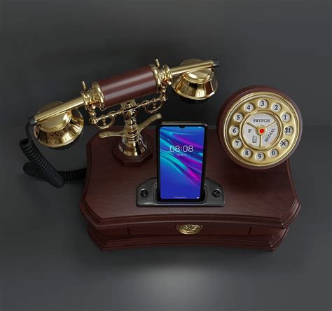 Analog Phone With Cell Stand 3d Model Cgtrader