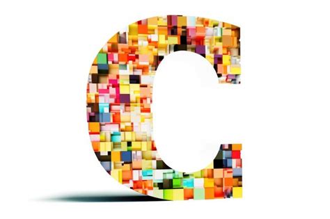 Premium AI Image Letter C Pixelated On White Background