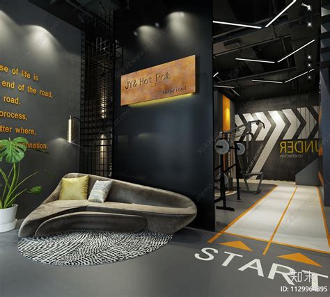 工业风健身房3d模型下载【id1129964895】知末3d模型网