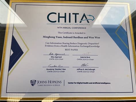 Excited To Win The Best Paper Award At The 2024 Conference On Health It