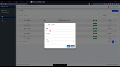 Online Restaurant Table Reservation System Project In Php With Source Code And Report Download