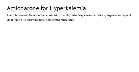 Amiodarone For Hyperkalemia Meds Is