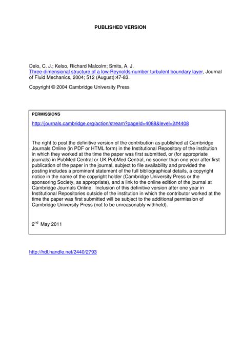 Pdf Three Dimensional Structure Of A Low Reynolds Number Turbulent