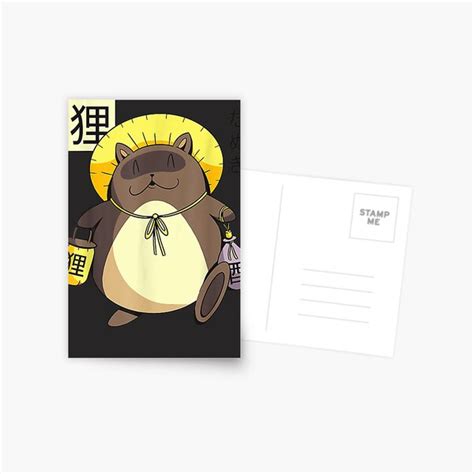 Tanuki Yokai Japanese Cute Rac Postcard For Sale By Ploudegystir Redbubble