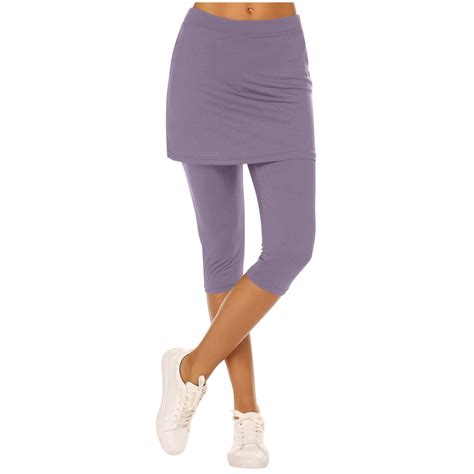 Bltiby Womens Yoga Capri Pants Sport Running Two Piece Underpants Skirt