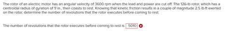 Solved The Rotor Of An Electric Motor Has An Angular Chegg Com