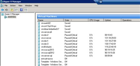 Hyper V VMs No Longer Working With Status Paused Critical Server Fault