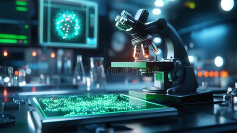 Advanced Cellular Research Microscope Futuristic Lab Advanced