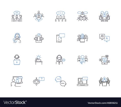 Speaking People Line Icons Collection Eloquence Vector Image