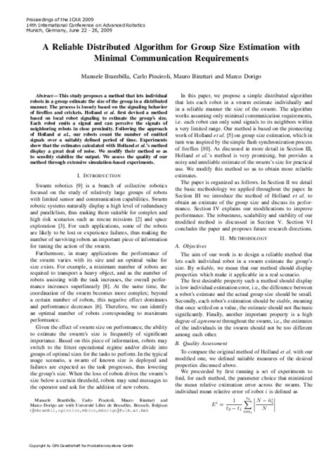 Pdf A Reliable Distributed Algorithm For Group Size Estimation With Minimal Communication