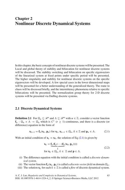 Regularity And Complexity In Dynamical Systems Pdf