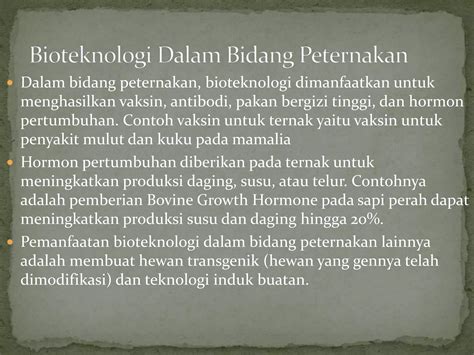Bioteknologi dalam bidang pertanian | PPTX