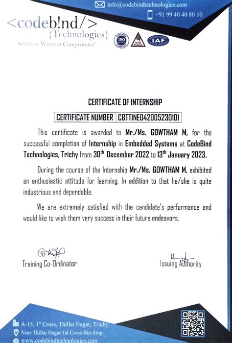 Embeddedsystems Internshipcompletion Learningandgrowing Gowtham M