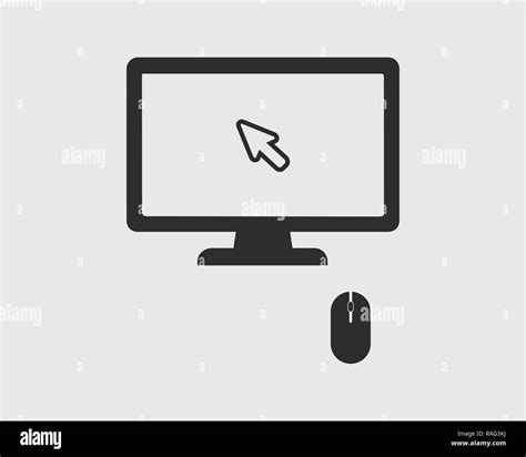 Wireless Mouse And Cursors Icon On Computer Monitor Stock Vector Image Art Alamy