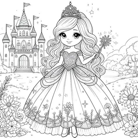 여자 아이들이 좋아하는 예쁜 공주 색칠공부 도안 19종 키즈위키