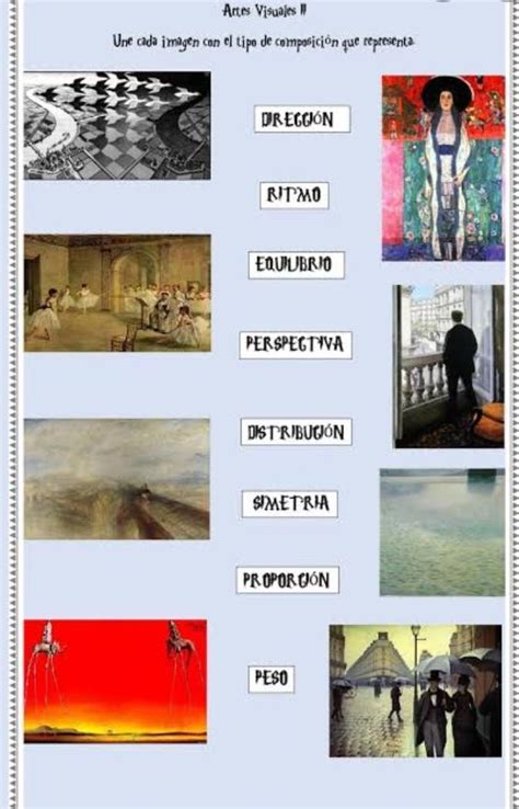 Une Las Imágenes Con Sus Elementos Compositivos Correctos Brainly Lat