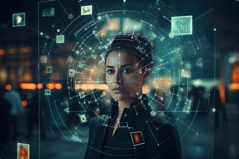 Premium Ai Image Ai Powered Facial Recognition System Generative Ai