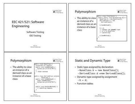 Eec 421521 Software Engineering Polymorphism Polymorphism