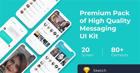 Messaging Mobile Ui Kit For Sketch Graphic Templates Envato Elements