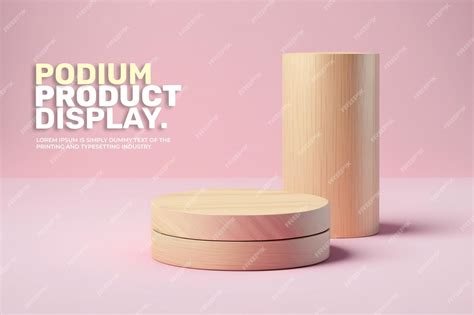 제품 디스플레이 3d 렌더링을 위한 제품 프레젠테이션 장면을 위한 목재 연단 무대 디스플레이 목업 프리미엄 Psd 파일