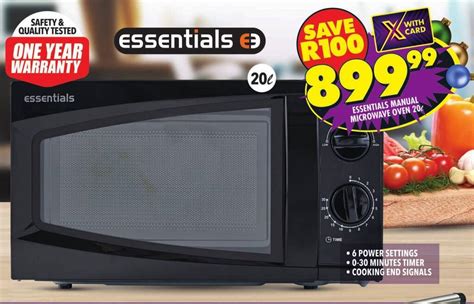 Essentials Manual Microwave Oven L Offer At Shoprite