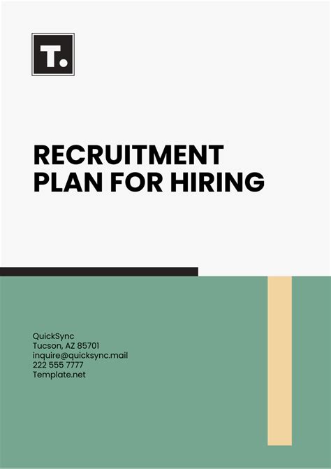 Free Recruitment Plan For Hiring Template To Edit Online