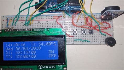 Arduino DS Real Time Clock With Alarm Temperature
