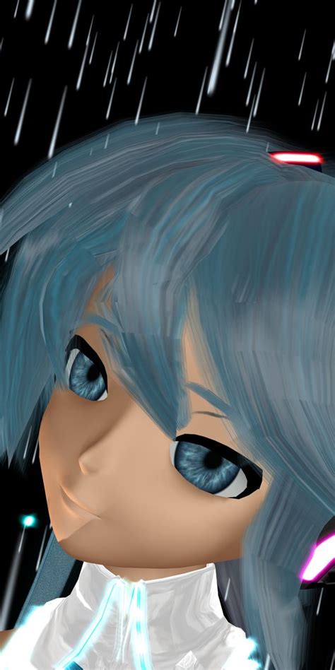 Обои на рабочий стол Аниме Дождь Голубые Глаза Вокалоид Мику Хацунэ Синие Волосы 950179