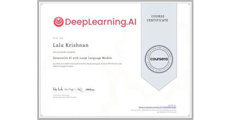 Lalu Krishnan On Linkedin Completion Certificate For Generative Ai