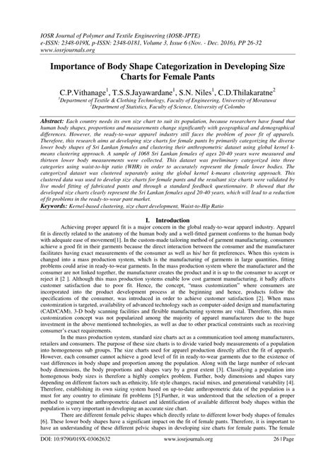 pdf importance of body shape categorization in developing size charts