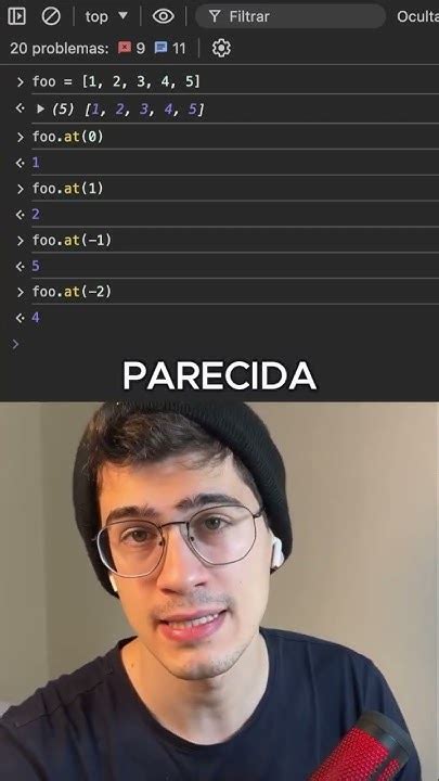novo método do javascript array at javascript programação youtube
