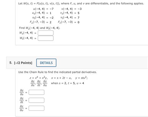 solved let w s t f u s t v s t where f u and v are
