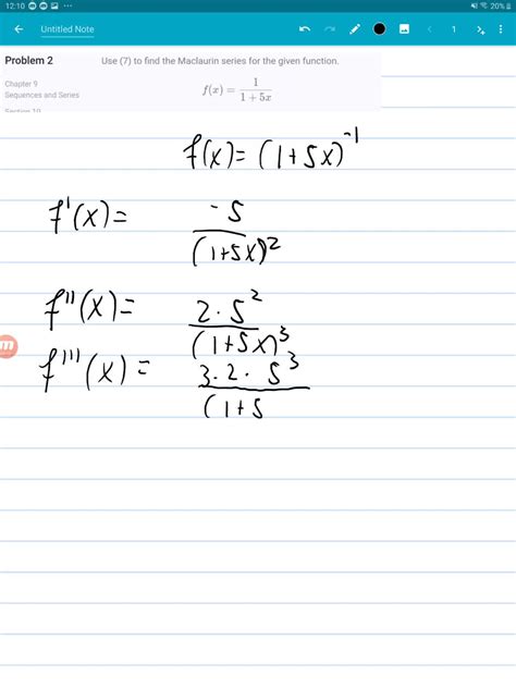 solved use 7 to find the maclaurin series for the given function f x