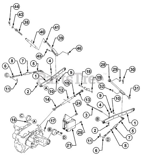 Cub Cadet 7360 Ss 54a 458d1000 Cub Cadet Compact Tractor 3 Point Linkage Parts Lookup With