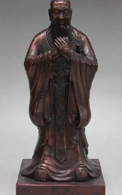 11 중국 레드 청동 유명한 사상가 예술적 공자 콩 홀드 검 동상statuestatue Bronzestatue China Aliexpress