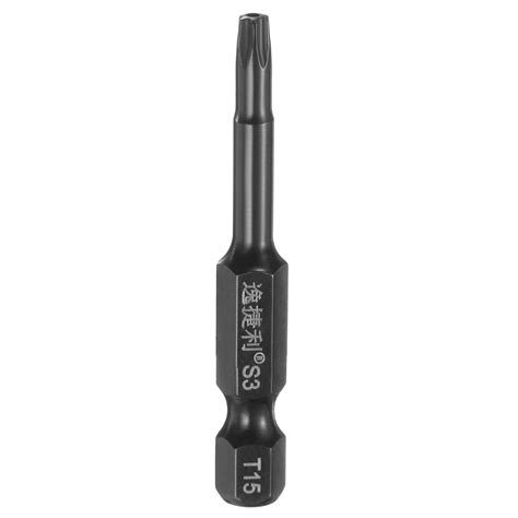 Uxcell T15 Torx Head Screwdriver Bit 1 4 Hex Shank 2 Long Magnetic With Hole