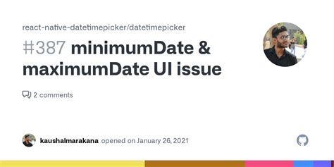 Minimumdate And Maximumdate Ui Issue · Issue 387 · React Native