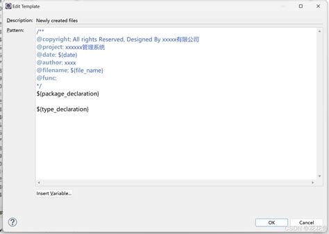 Eclipse 新建类class文件增加copyright版权信息eclipse设置类注释版权 Csdn博客