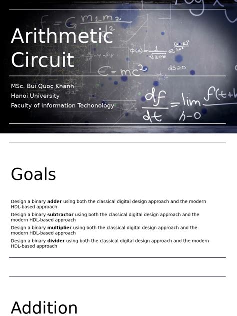 Ch7 Arithmetic Circuits Pdf Subtraction Mathematics