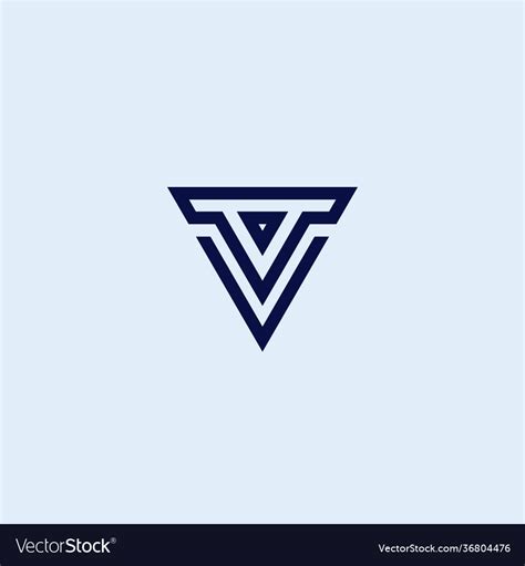 V Triangle Logo Simple Design Royalty Free Vector Image