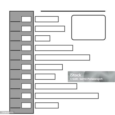 Templat Tata Letak Formulir Garis Besar Vektor Sederhana Kotak Teks Terstruktur Desain Informasi