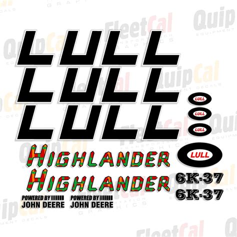 Lull 6k 37 Highlander Telehandler Marking Decal Set Truck And Equipment Decals