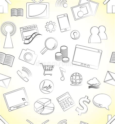 Icon Seamless Pattern Stock Vector Illustration Of Graphic