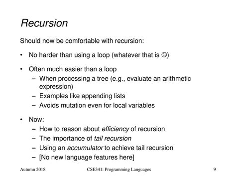 Cse341 Programming Languages Lecture 6 Nested Patterns Exceptions Tail