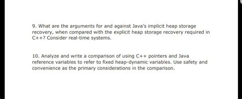 Solved 9 What Are The Arguments For And Against Javas