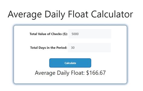 average daily float calculator savvy calculator